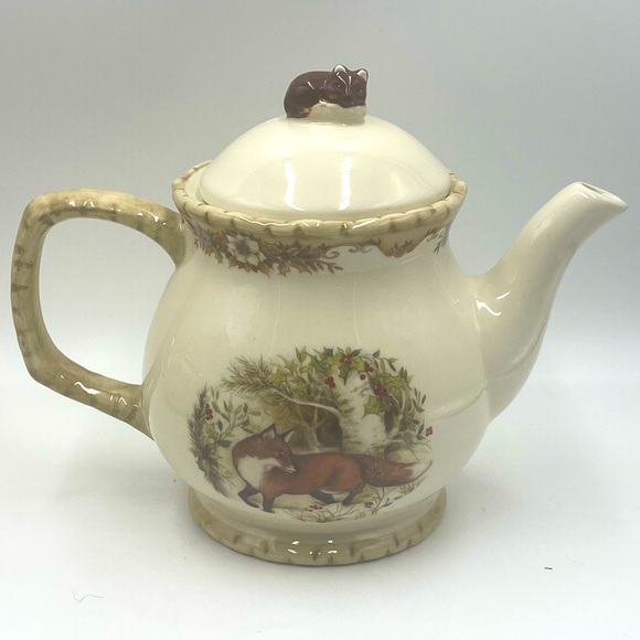 Cracker Barrel | Dining | Cracker Barrel Stoneware Fox Teapot Painted ...